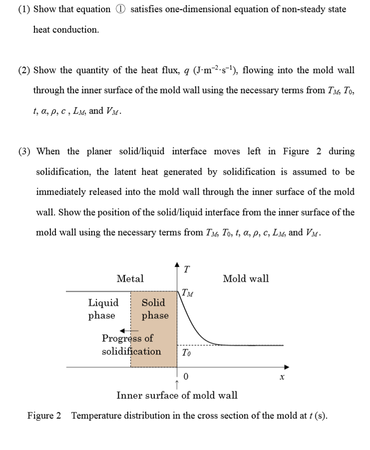 2. Consider uni-directional solidification of a metal | Chegg.com