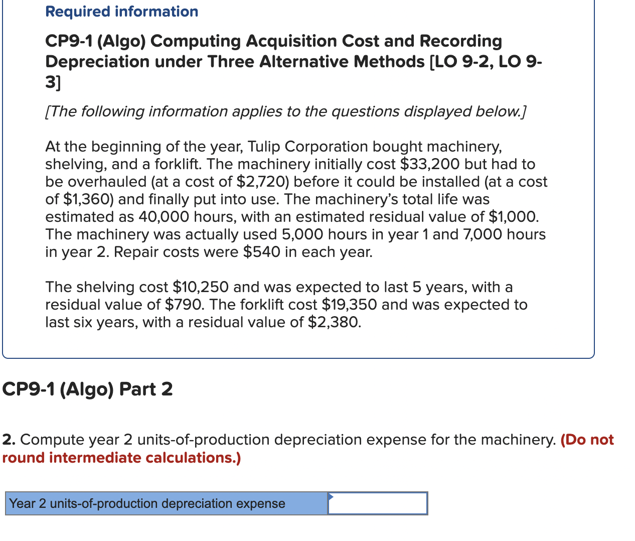Solved Required informationCP9-1 (Algo) ﻿Computing | Chegg.com