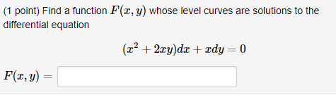 Solved Find a function F(x,y)F(x,y) whose level curves are | Chegg.com