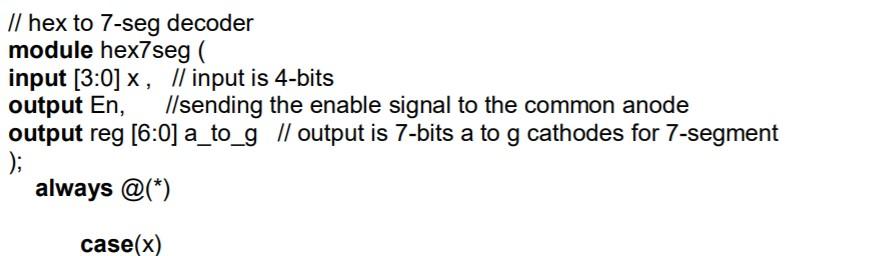 2. Implement the 7-segment decoder function code | Chegg.com