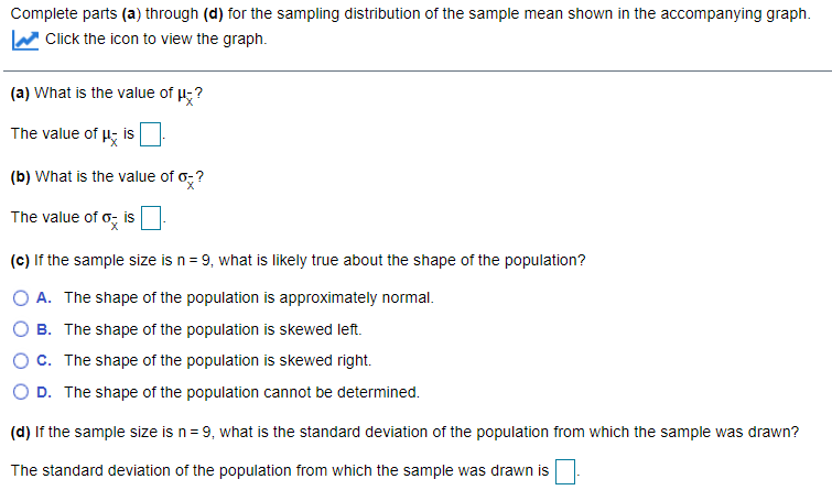 Solved Complete parts (a) through (d) for the sampling | Chegg.com