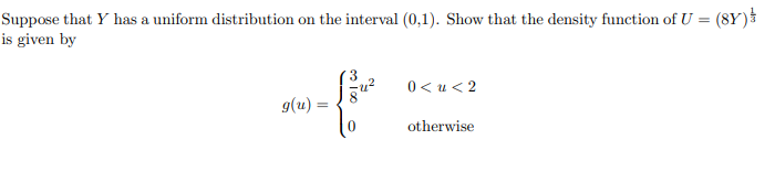 Solved Suppose that Y has a uniform distribution on the | Chegg.com