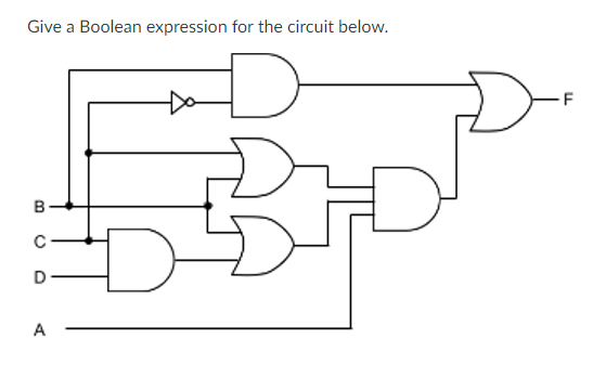 Solved Give a Boolean expression for the circuit below. B В. | Chegg.com