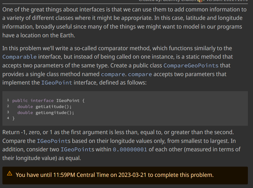Solved One of the great things about interfaces is that we | Chegg.com