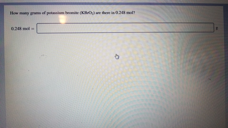Solved How many grams of potassium bromite (KBrO2) are there | Chegg.com