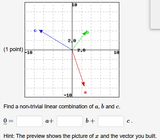 Solved 10 210 (1 point) -10 2. 10 -10 Find a non-trivial | Chegg.com