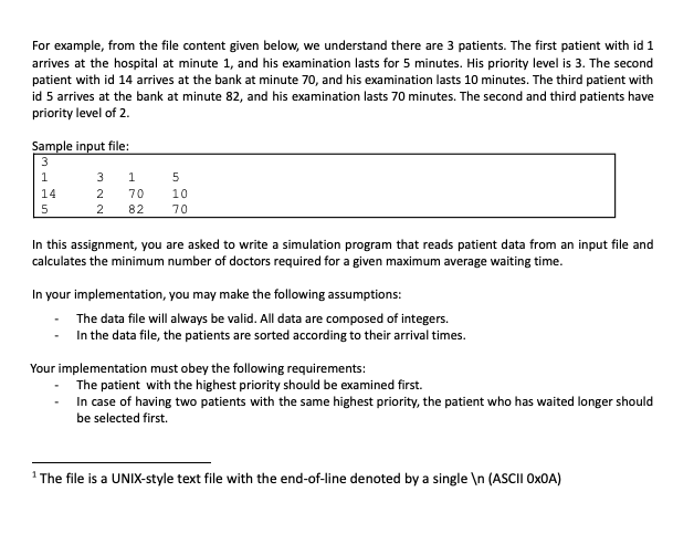 Solved Hospital Simulation In this programming assignment, | Chegg.com