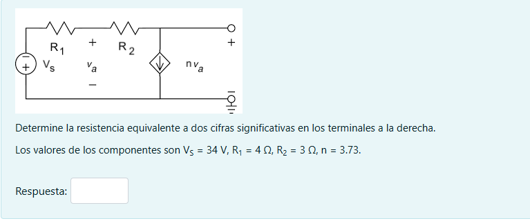 Solved Determine la ﻿resistencia equivalente a dos cifras | Chegg.com