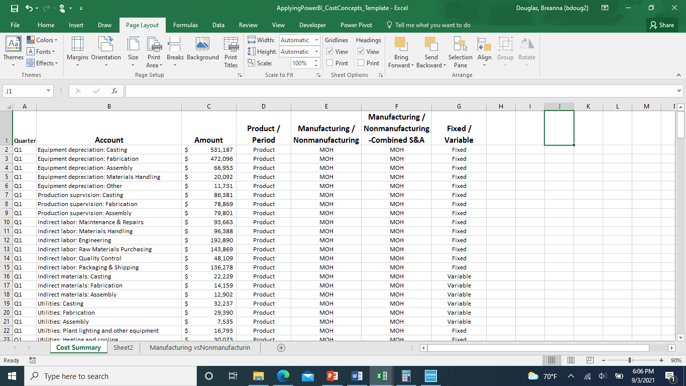 Applying Power BI Analytics 01-01 (Static) Cost | Chegg.com