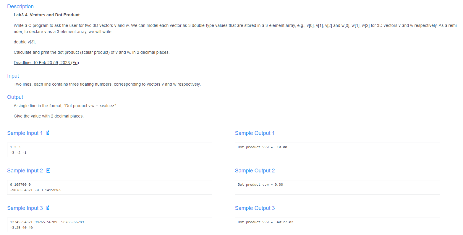 Solved Lab3-4. Vectors and Dot Product nder, to declare v as | Chegg.com