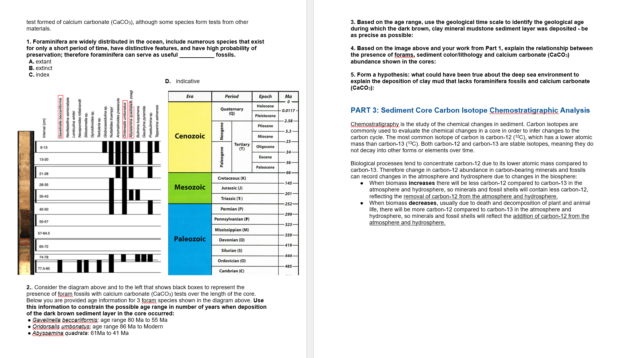 Solved Investigation 10: Using Past Climate To Predict the | Chegg.com
