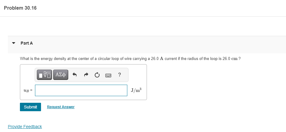 Solved Problem 30.16Part AWhat is the energy density at the | Chegg.com
