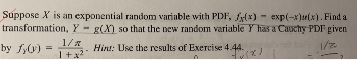 Solved Suppose X is an exponential random variable with PDF, | Chegg.com
