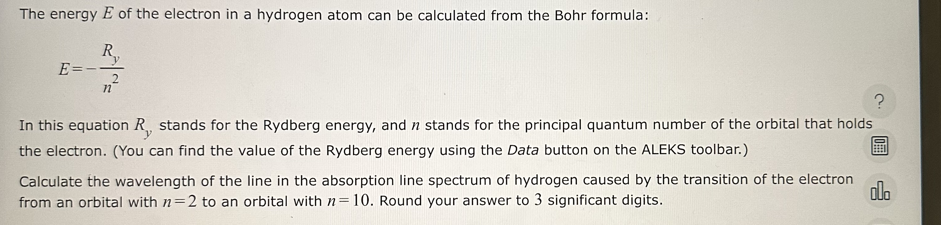 Solved E=−n2Ry In this equation Ry stands for the Rydberg | Chegg.com