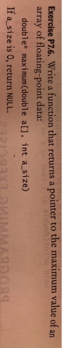 Solved Exercise P7.6. Write a function that returns a | Chegg.com Solved Exercise P7.6. Write a function that returns a | Chegg.com