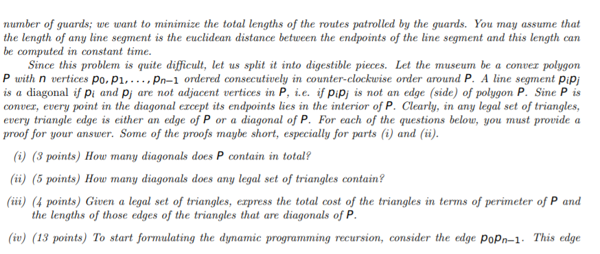 Problem 1. A conver polygon is a polygon where every | Chegg.com