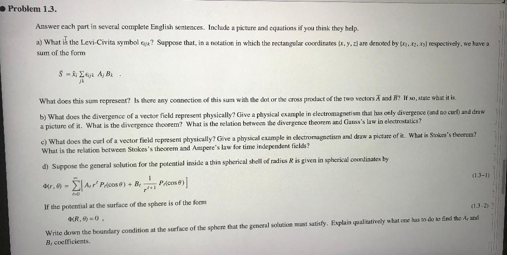 Solved Problem 1.3. Answer each part in several complete | Chegg.com