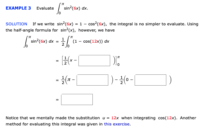 Solved EXAMPLE 3 Evaluate So sin sin2(6x) dx. SOLUTION If we | Chegg.com