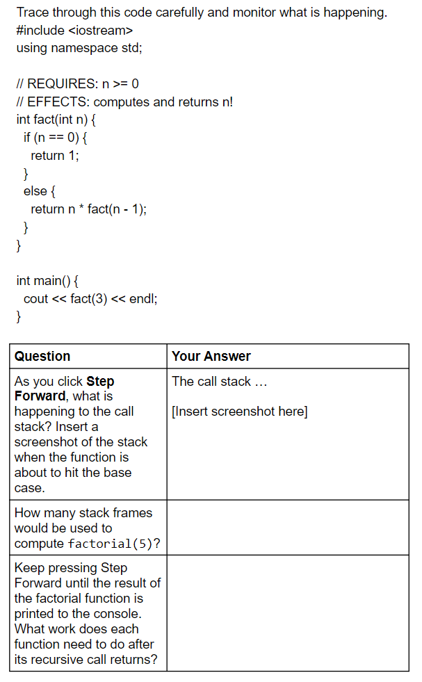 Solved Trace through this code carefully and monitor what is | Chegg.com