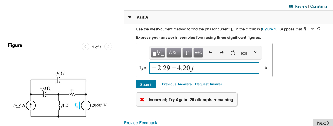 Solved Review Constants Part A Use the mesh-current method | Chegg.com