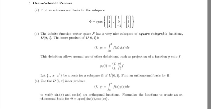 Solved Find an orthonormal basis for the subspace Phi = | Chegg.com