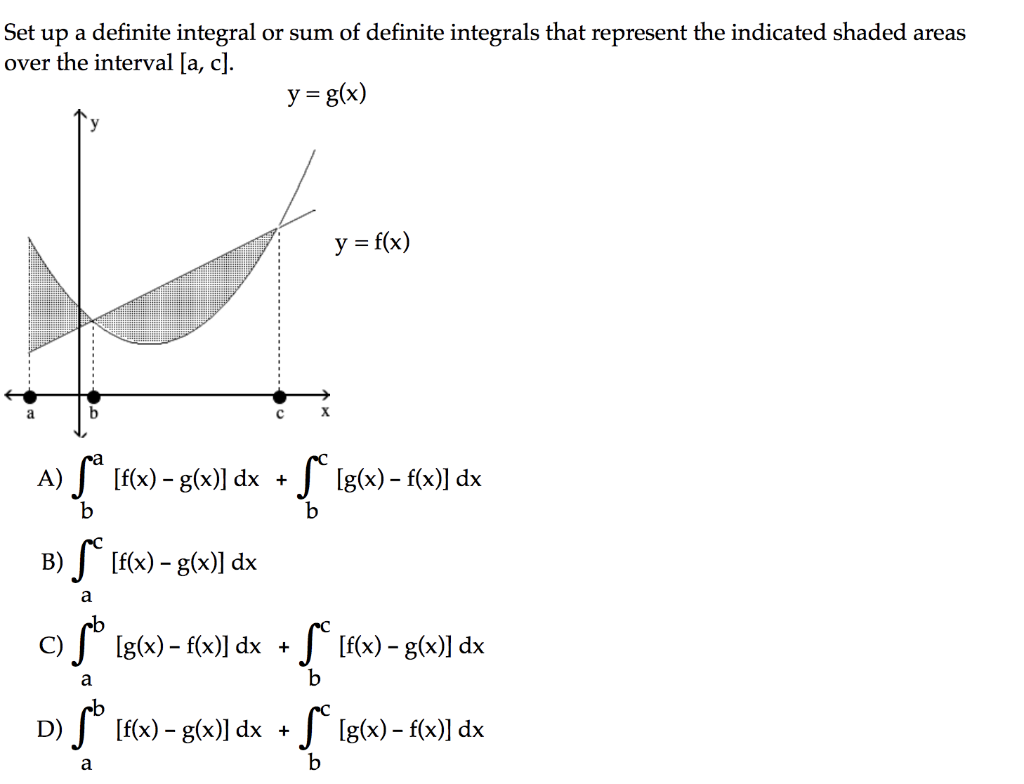 Solved Set up a definite integral or sum of definite | Chegg.com