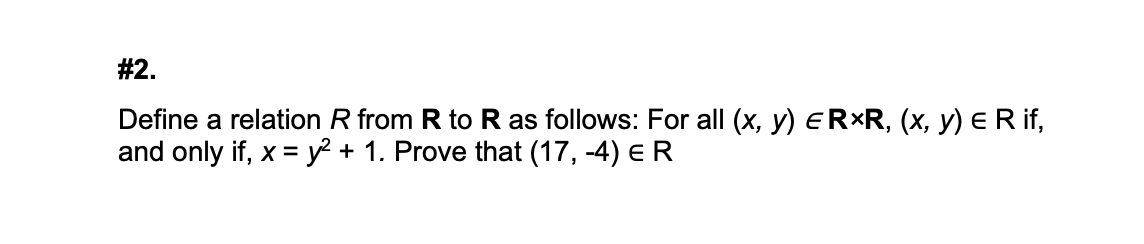 Solved prove (17,-4) ﻿is the element of R | Chegg.com