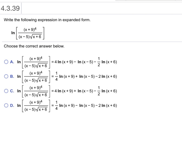 Solved 4.3.39 Write the following expression in expanded | Chegg.com