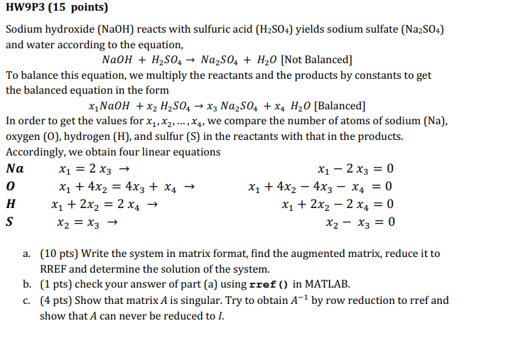 Solved HW9P3 (15 points) Sodium hydroxide (NaOH) reacts with | Chegg.com