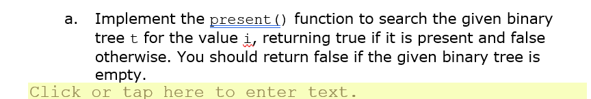 Solved A node in a binary tree of ints can be defined as | Chegg.com