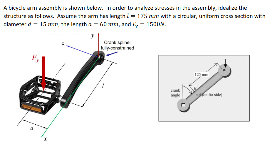 A bicycle arm assembly is shown below. In order to | Chegg.com