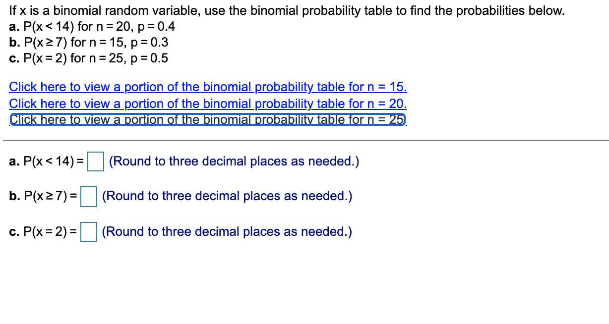 Solved If x is a binomial random variable, use the binomial | Chegg.com
