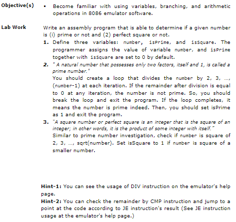 Solved Objective(s) Become familiar with using variables, | Chegg.com