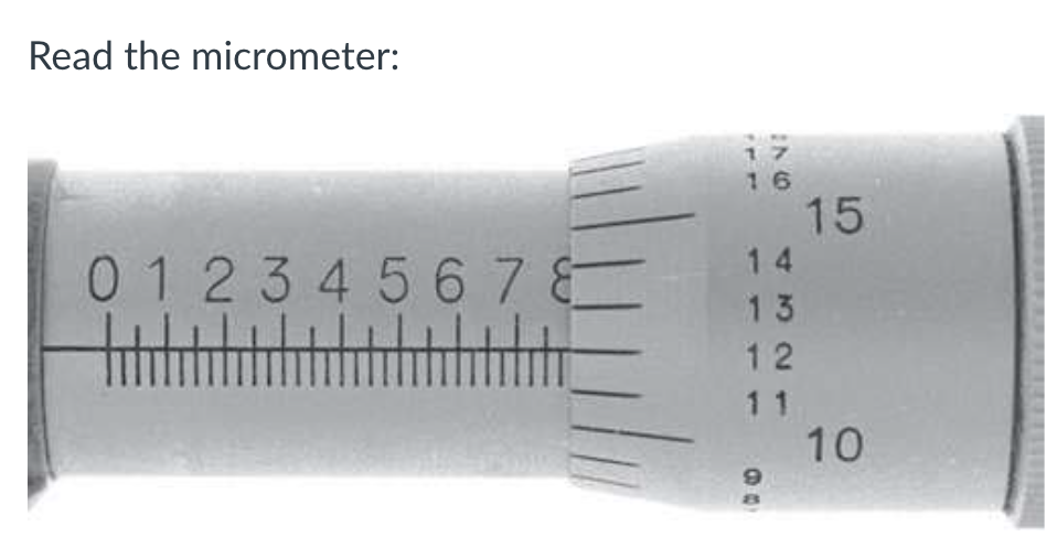 Solved Read the micrometer: | Chegg.com