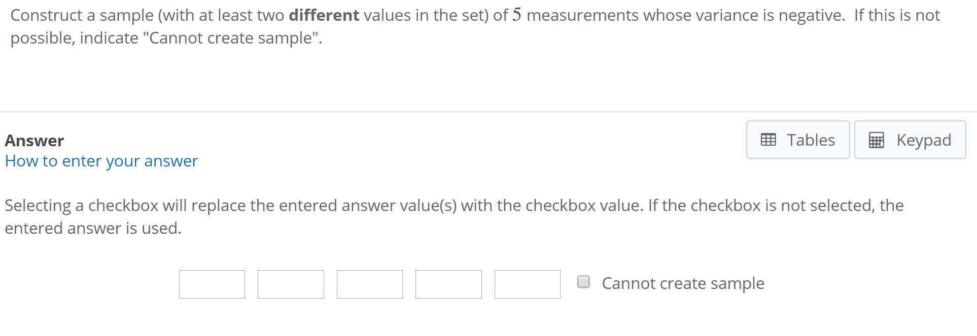 Solved Construct a sample (with at least two different | Chegg.com