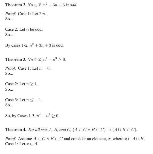 Solved Theorem 2. In € 2,n? +3n+3 is odd. Proof. Case 1: Let | Chegg.com