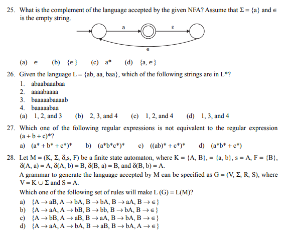 Solved 25. What is the complement of the language accepted | Chegg.com