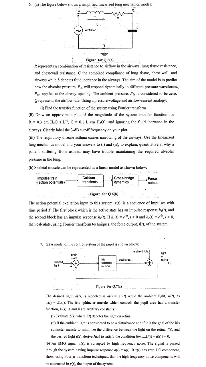 6. (a) The figure below shows a simplified linearized | Chegg.com
