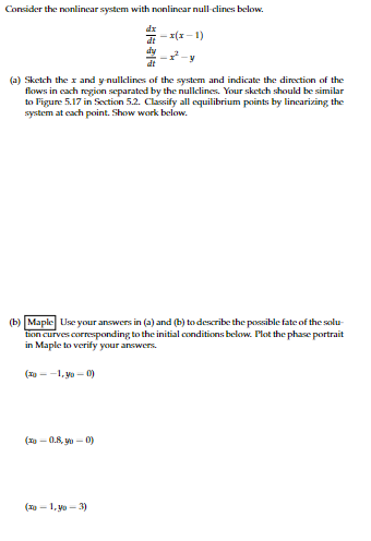 Solved Consider the nonlinear system with nonlinear | Chegg.com