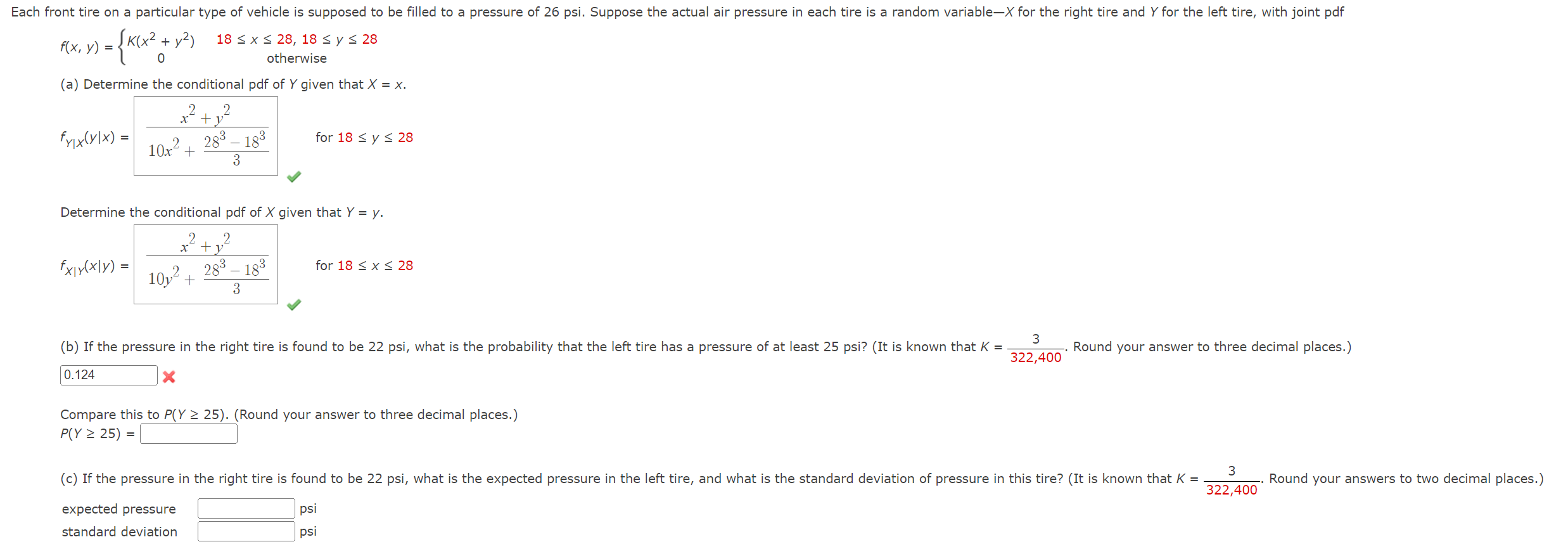 Solved f(x,y)={K(x2+y2)018≤x≤28,18≤y≤28 otherwise (a) | Chegg.com