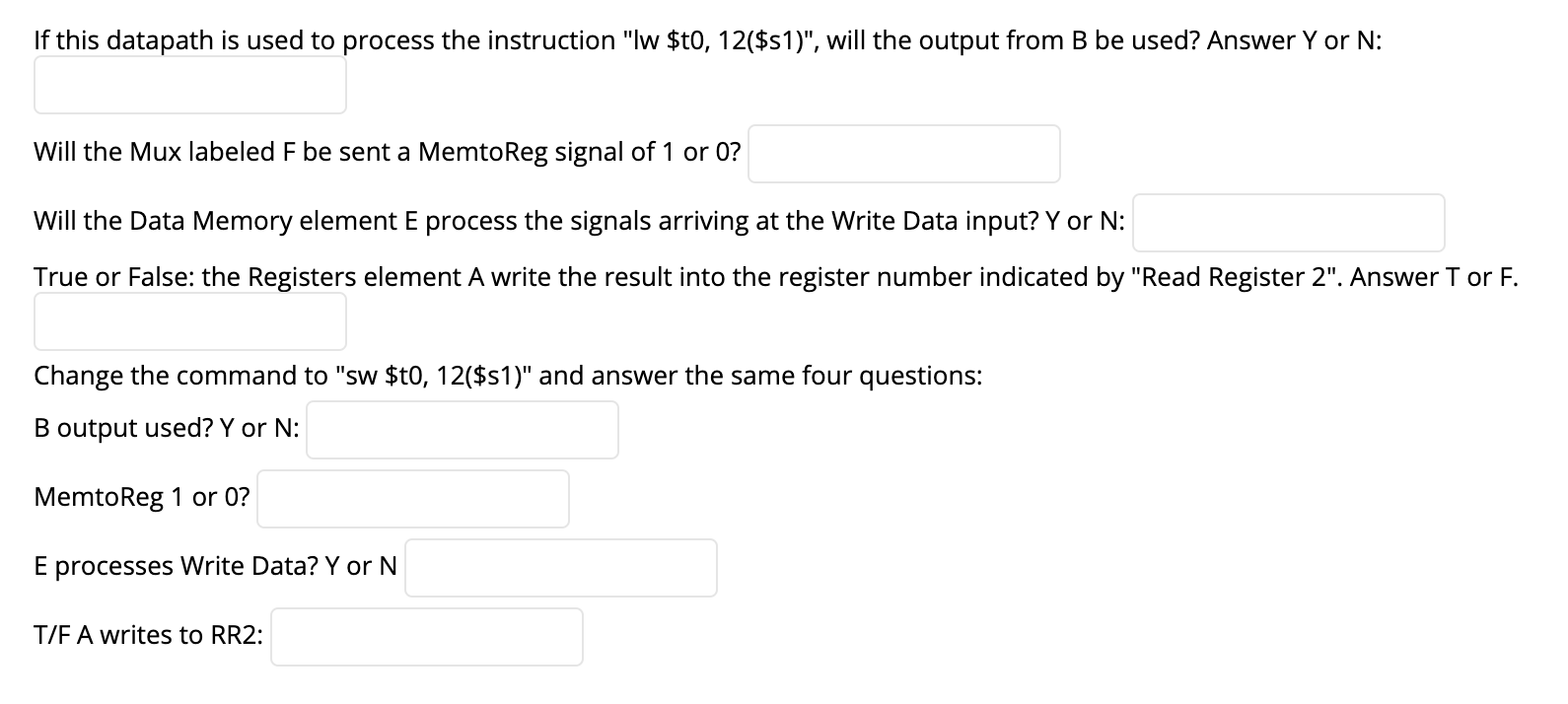 Solved Consider the following simplified datapath. Control | Chegg.com