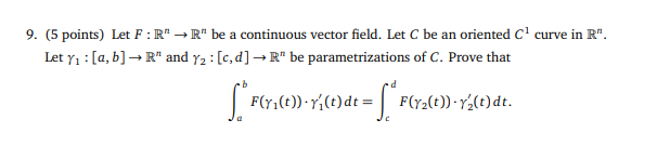 Solved 9. (5 points) Let F:R" —R" be a continuous vector | Chegg.com