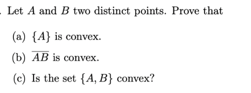 Solved Let A and B two distinct points. Prove that (a) {A} | Chegg.com