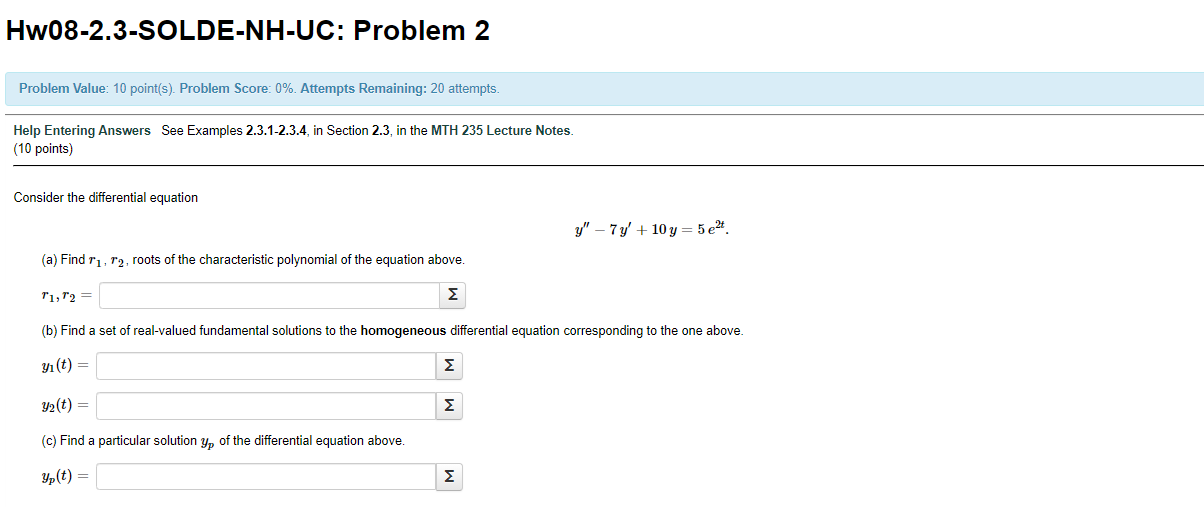 Solved Hw08-2.3-SOLDE-NH-UC: Problem 2 Problem Value: 10 | Chegg.com