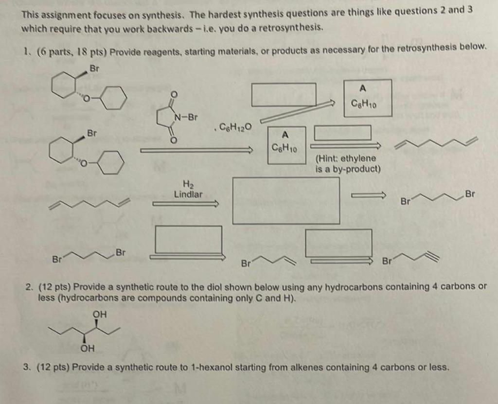Solved This assignment focuses on synthesis. The hardest | Chegg.com