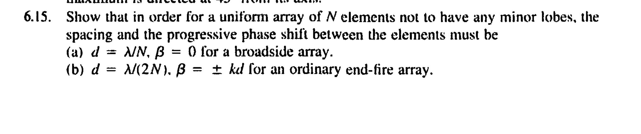 High Quality SOLUTION 6.15. ﻿Show that in ﻿order for a uniform array of ...