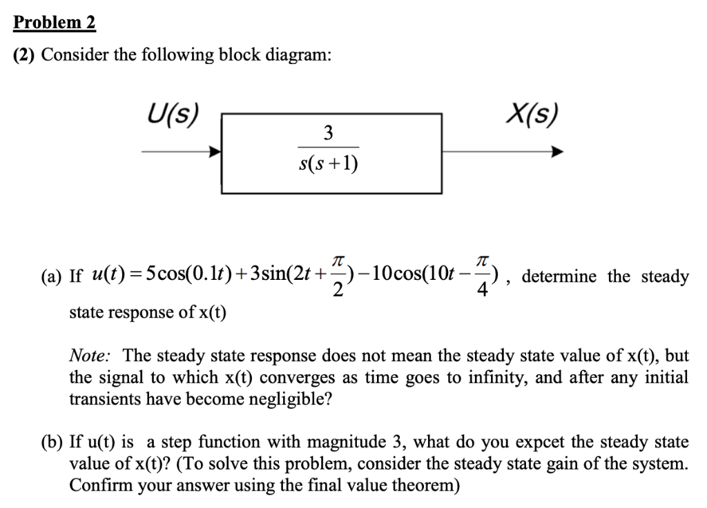 Solved Consider the following block diagram: (a) If ( ) | Chegg.com