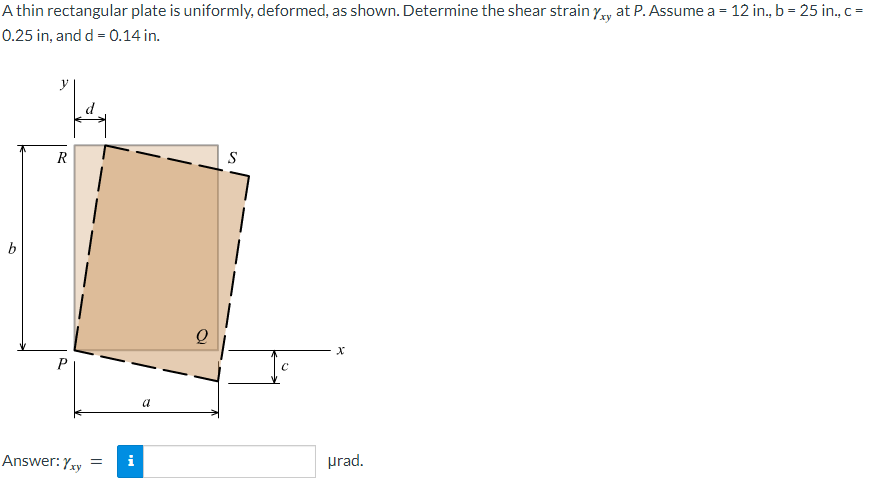 Solved A thin rectangular plate is uniformly, deformed, as | Chegg.com