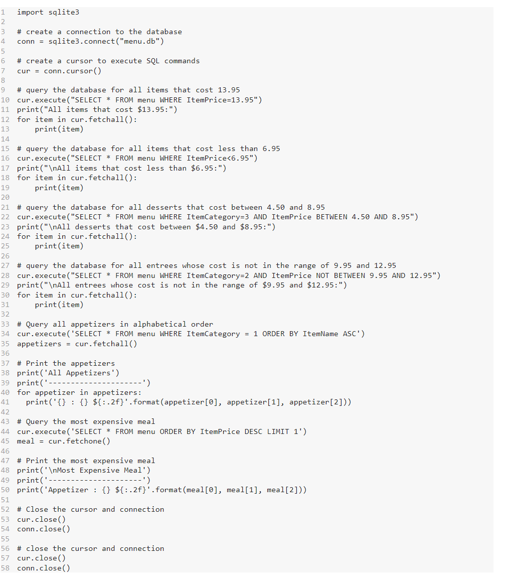 Solved I need help writing a python/SQL code using the | Chegg.com