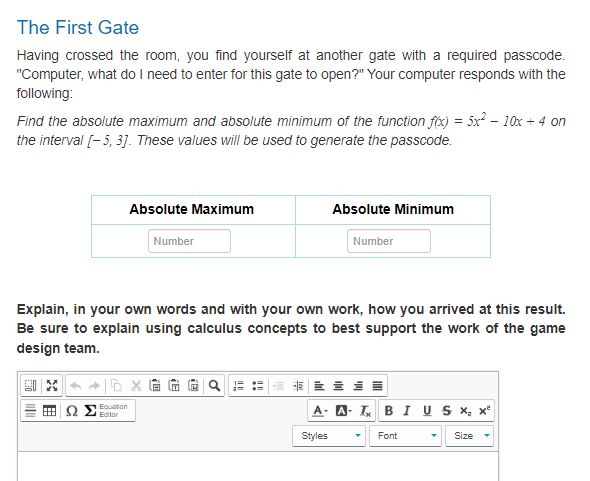 Solved The First Gate Having crossed the room, you find | Chegg.com